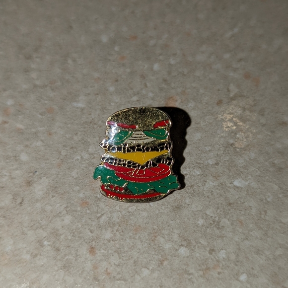 Accessories | Vintage Hamburger Enamel Burger Pin Double Cheese Fast ...